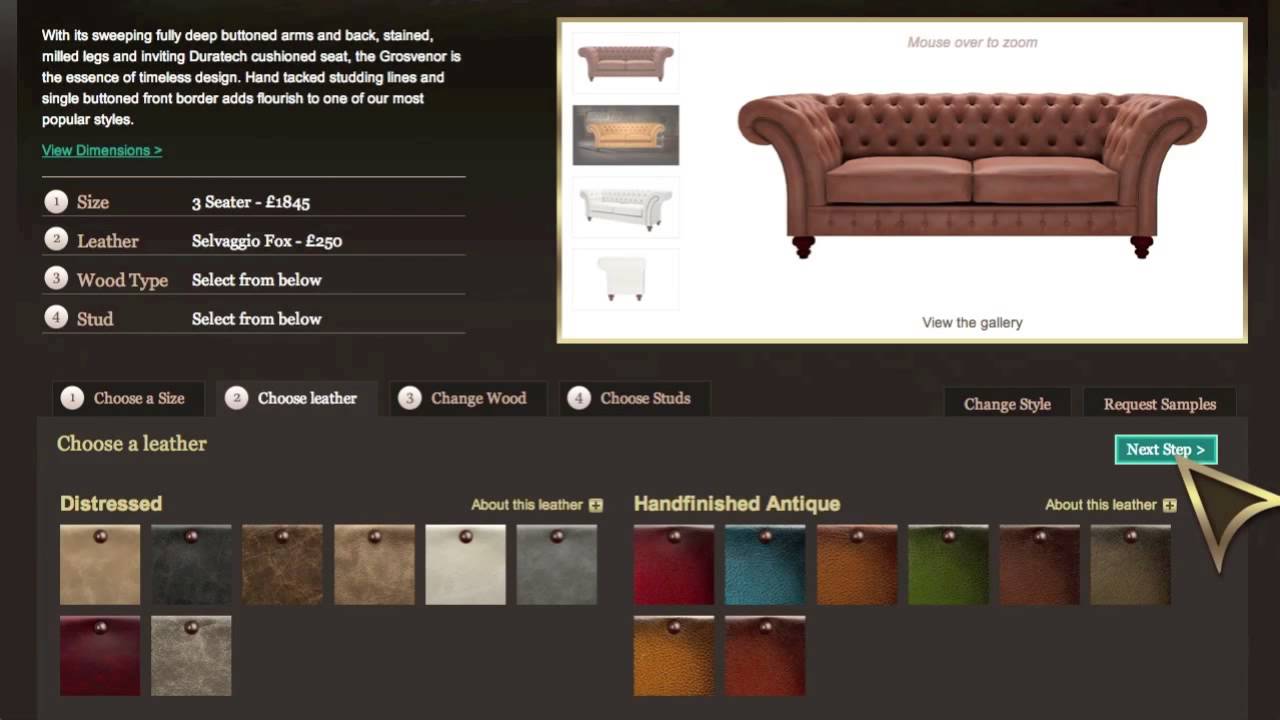 How to use our Timeless Chesterfields online Customiser