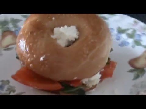 Goat Cheese Vegetable Bagel Sandwich