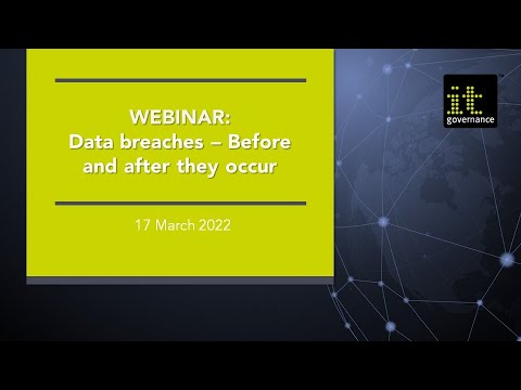Data Breach Response - Before and After They Occure (webinar)