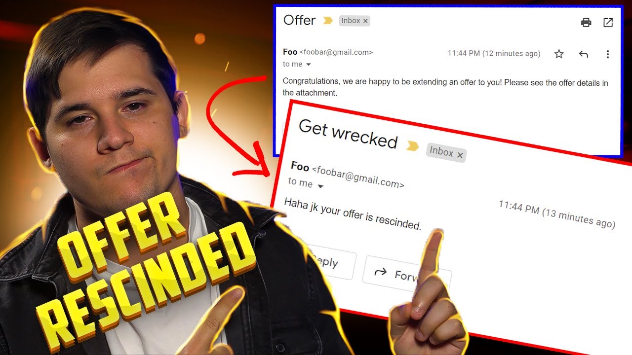 Company Rescinded Developer Job Offer - My College Story
