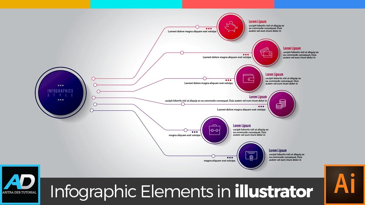 Infographic Elements Design template 015 | Infographic Illustrator Adobe Illustrator Tutorial