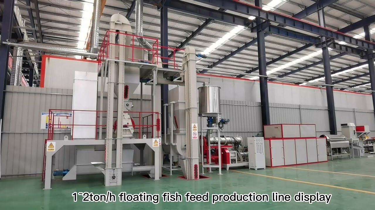 Floating/Sinking Fish Feed Pellet Production Line For Shrimp Pet Food Processing Feed Mill Plant