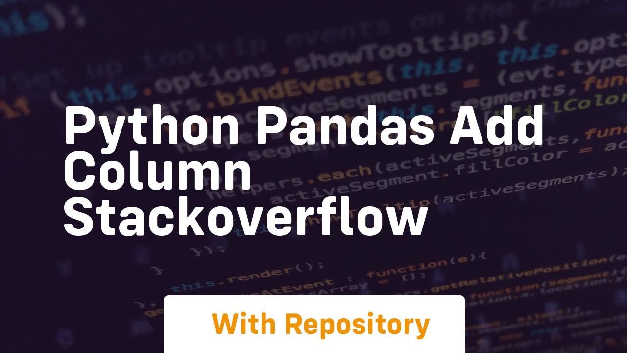 python pandas add column stackoverflow
