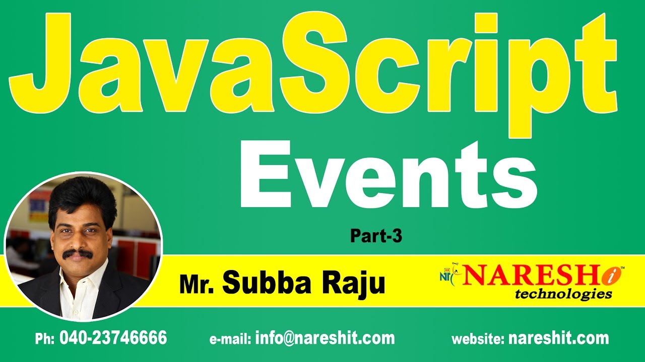 Events in JavaScript Part-3 | JavaScript Tutorial | Mr. Subba Raju