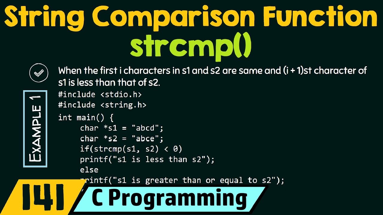 String Comparison Function - strcmp()