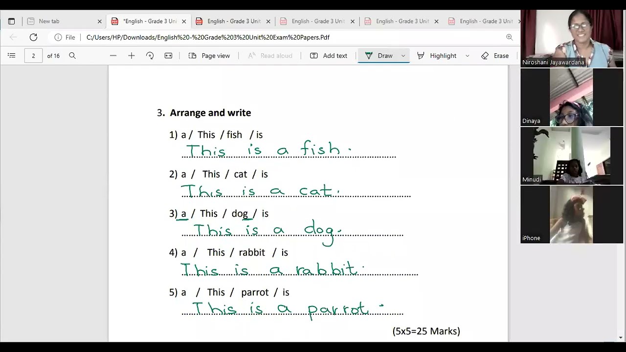 Grade 3 Revision paper discussion part 2