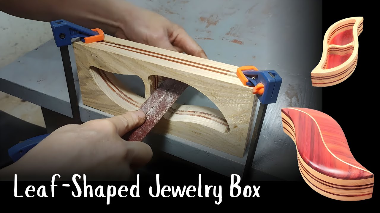 Luxurious Leaf Design Jewelry Box - Nature-Inspired Woodworking