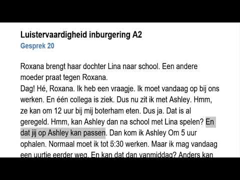 Luisteren inburgering A2 Gesprek 19
