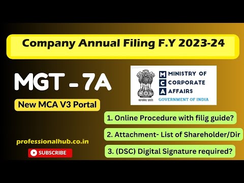 MGT 7A | MGT 7 | MGT 7A form filing | ROC | Annual Compliance Filing for FY 2023-24 A Complete Guide