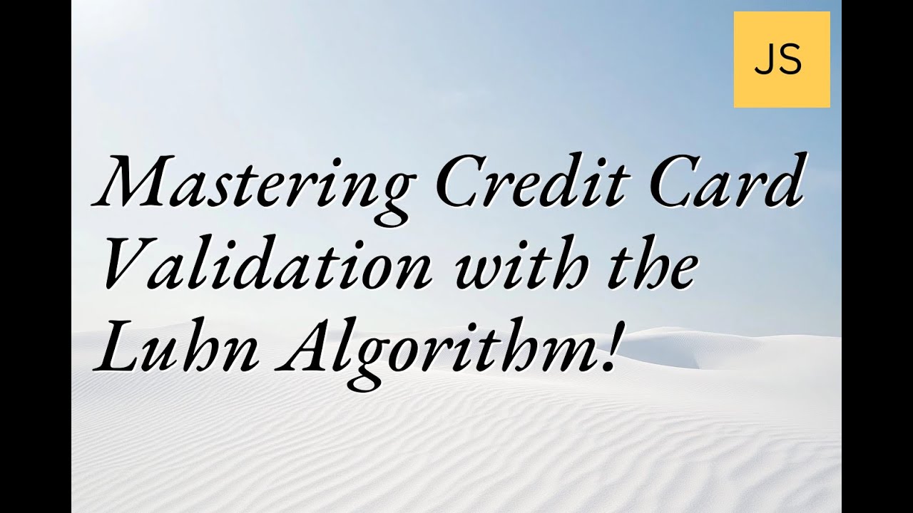 Mastering Credit Card Validation with the Luhn Algorithm! #Coding #LuhnAlgorithm #WebDev