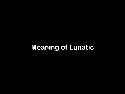 What is the Meaning of Lunatic | Lunatic Meaning with Example