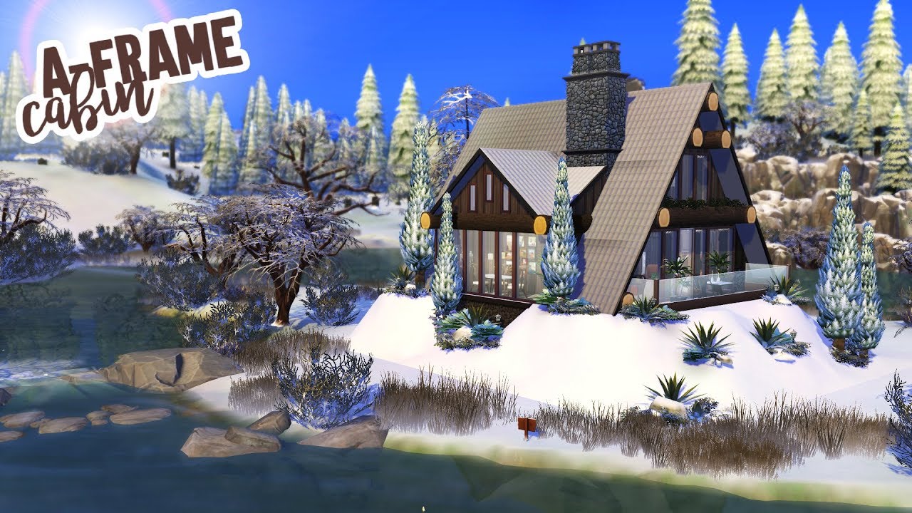 MODERN A-FRAME CABIN | The Sims 4 Speed Build