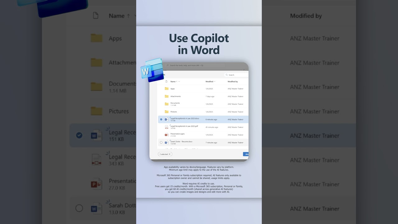 Update your Resume with Copilot in Word