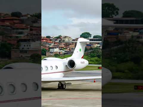 Belo Gufstream G650 (PS-MTR) em foto de 01/11/22 no Aeroporto da Pampulha (PLU)