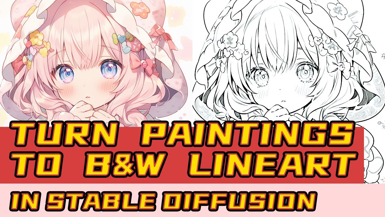 how to turning Color Paintings into Black and White Line Art in stable diffusion, using Controlnet