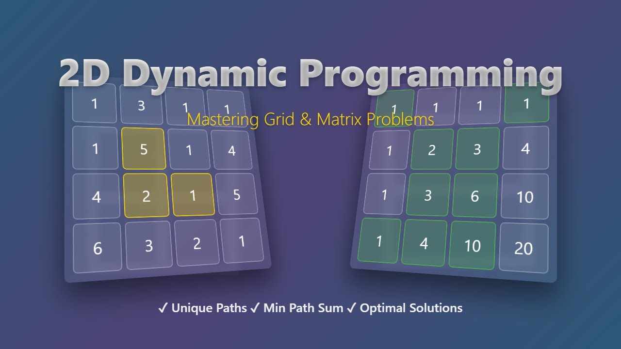 2D Dynamic Programming for Beginners: Grids and Matrices Explained!