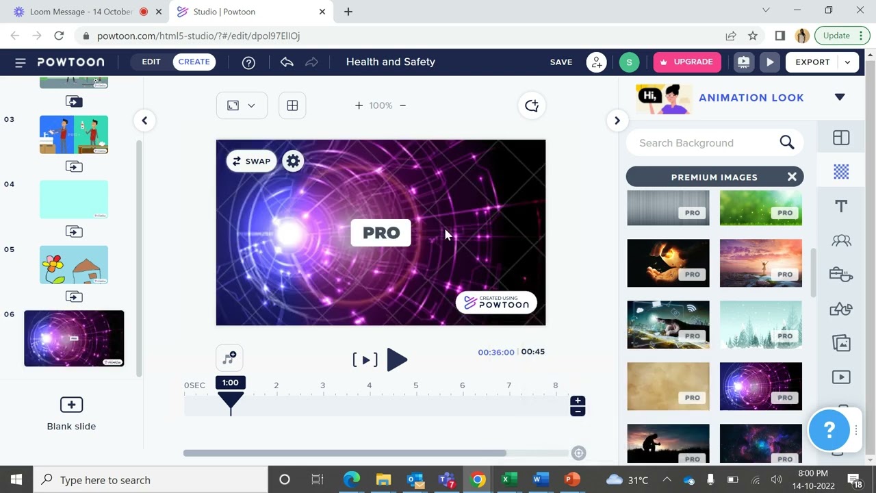 3. PowToon - Add background