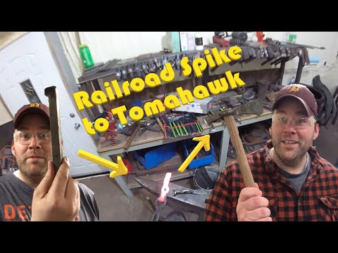 Railroad spike forged into a Tomahawk, Steel Rose Forge, Columbiaville ...