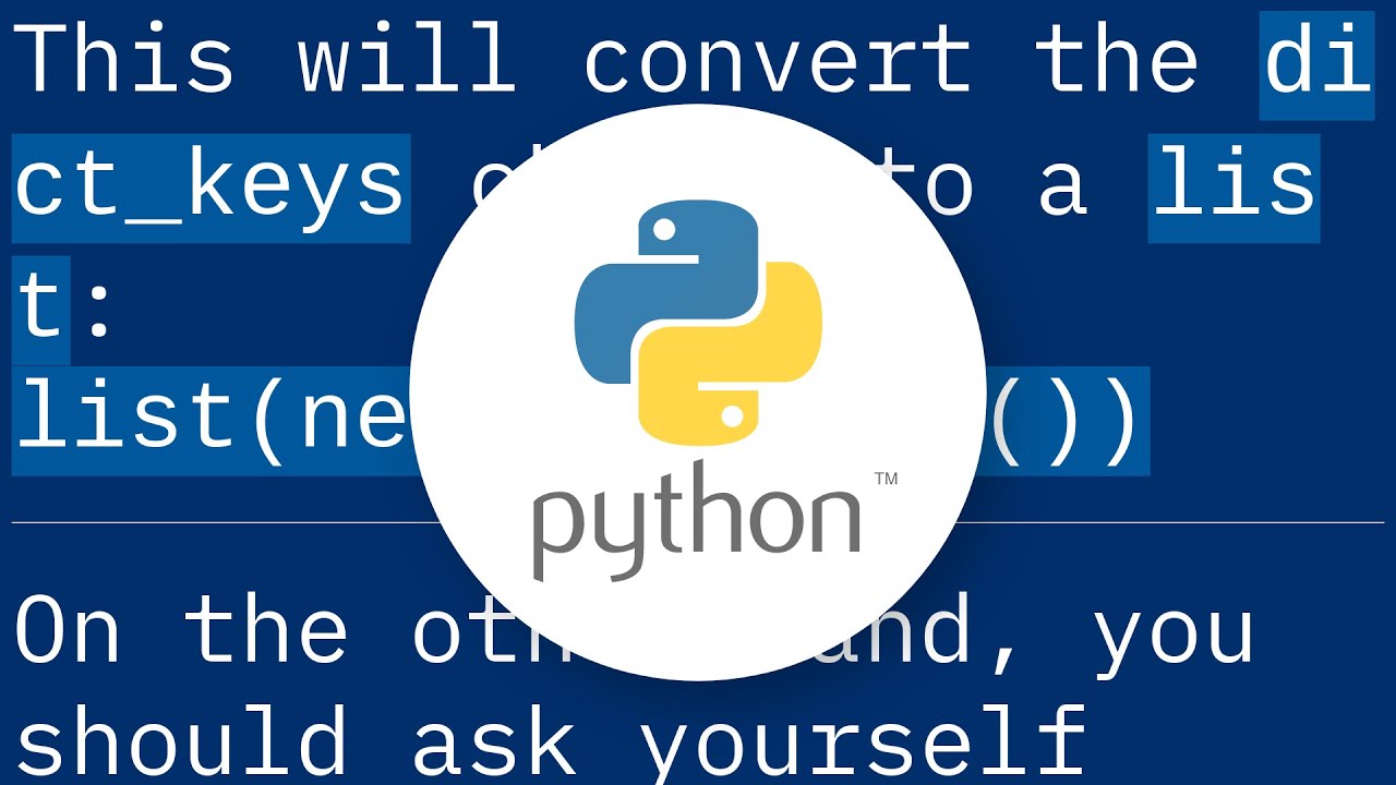 How to return dictionary keys as a list in Python?
