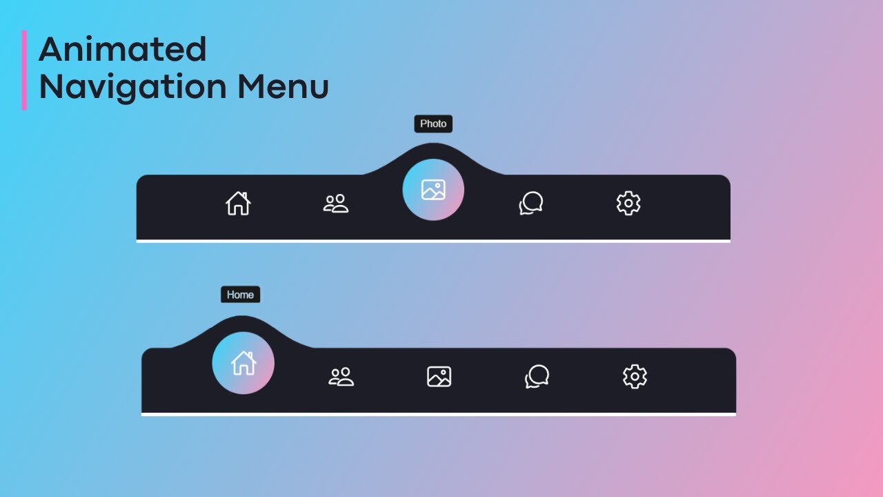 Magic Navigation Menu Indicator using Html CSS & Javascript - Animated Navigation Menu Design