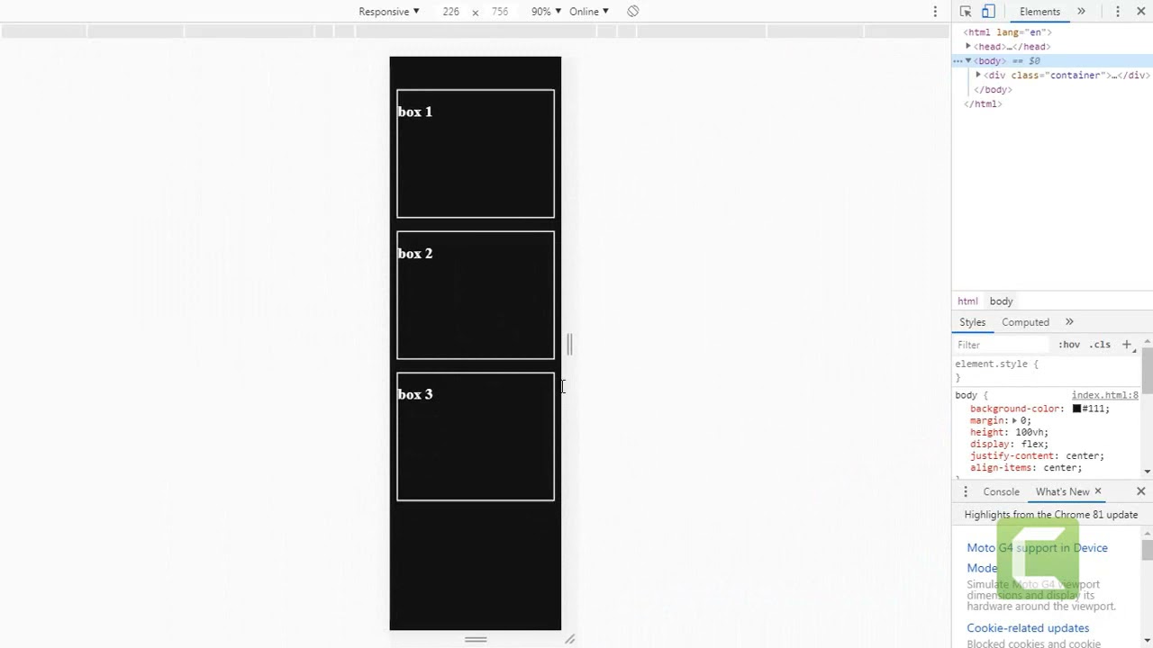 3 column responsive layout in html & css