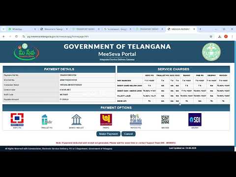 TELANGANA ROAD TAX PAYMENT FROM ONLINE