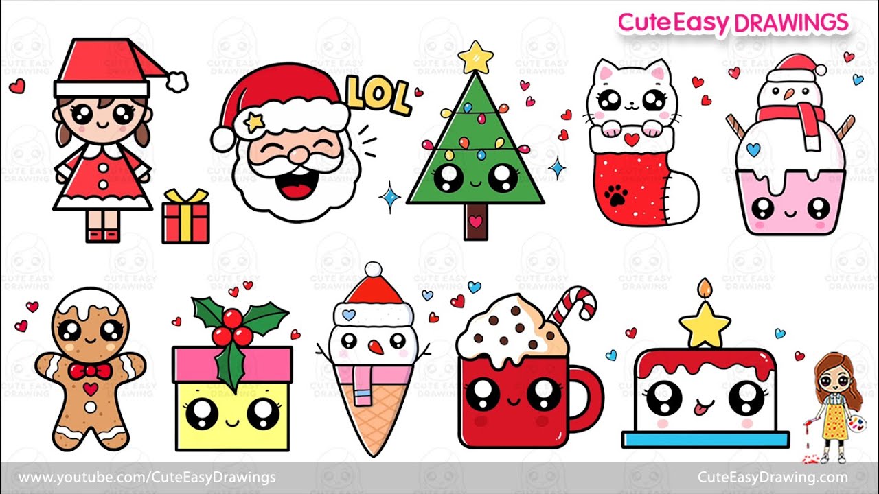 10 Cute and Easy Christmas Drawing Ideas Collection, Part - 1 | Sunday Special | Easy Step-by-Step!