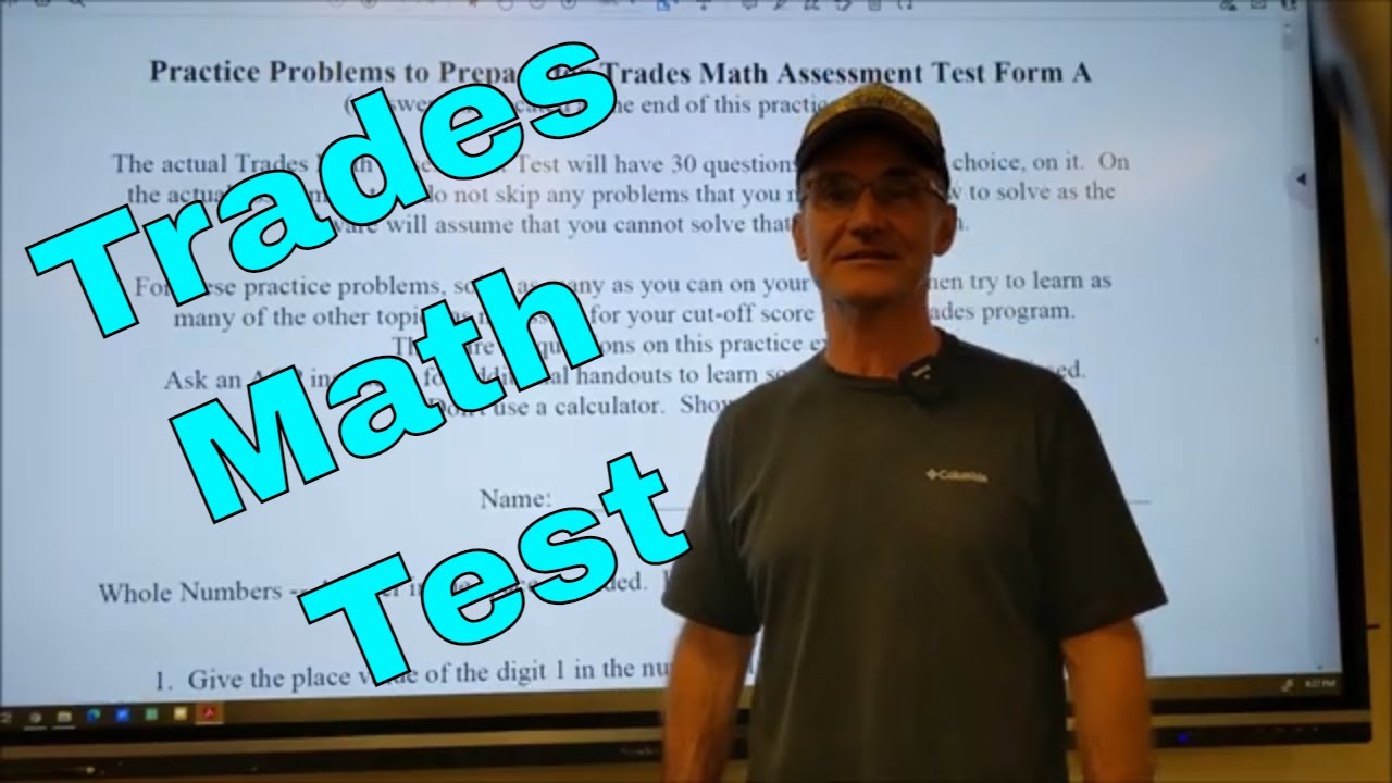 Practice Problems to Prepare for Trades Math Test with Link