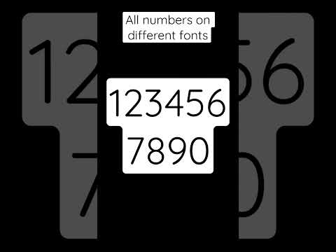 All numbers with different fonts