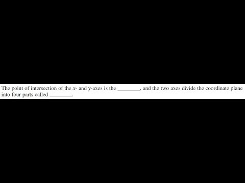 The point of intersection of the x - and y -axes is the