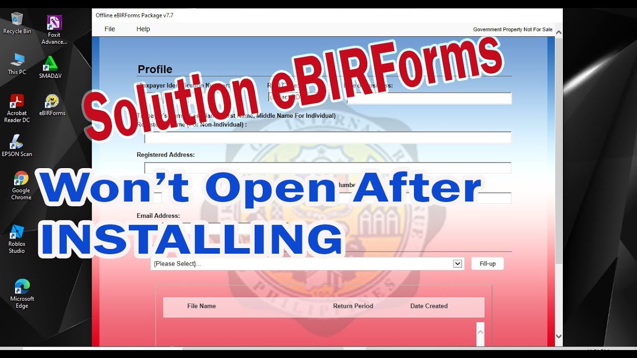 Solved | eBIRForms won't open after installing