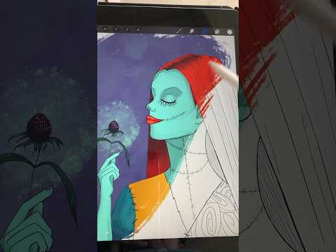 New coloring page🎃 #sally #nightmarebeforechristmas #coloringpage #instantdownload #jackskellington