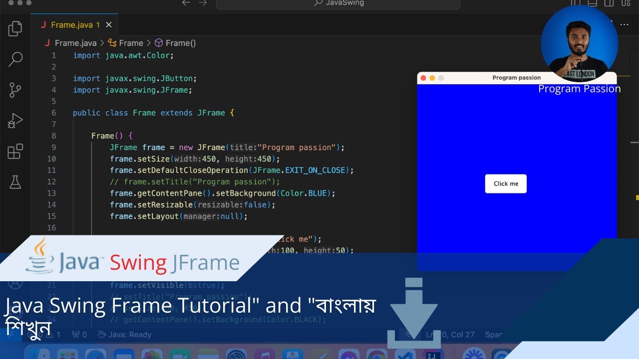 Java Swing Frame Tutorial | How to Create a Frame in Java | Code With Abubokkor