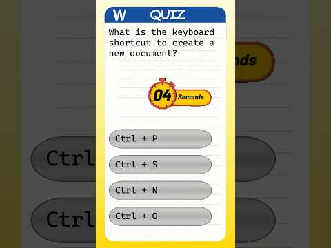 10s Word Challenge: What is the keyboard shortcut to create a new document