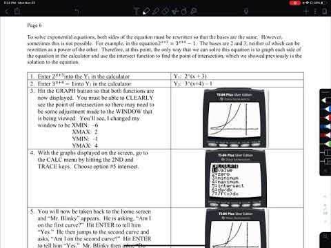 Pre APCalculus Notes 7.1 Solving exponential EQ with graphing calculator (5 of 5)