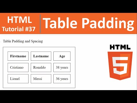HTML Tutorial #37 - Table Padding and Spacing in HTML