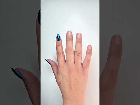 Blue Chrome nails at home 💙