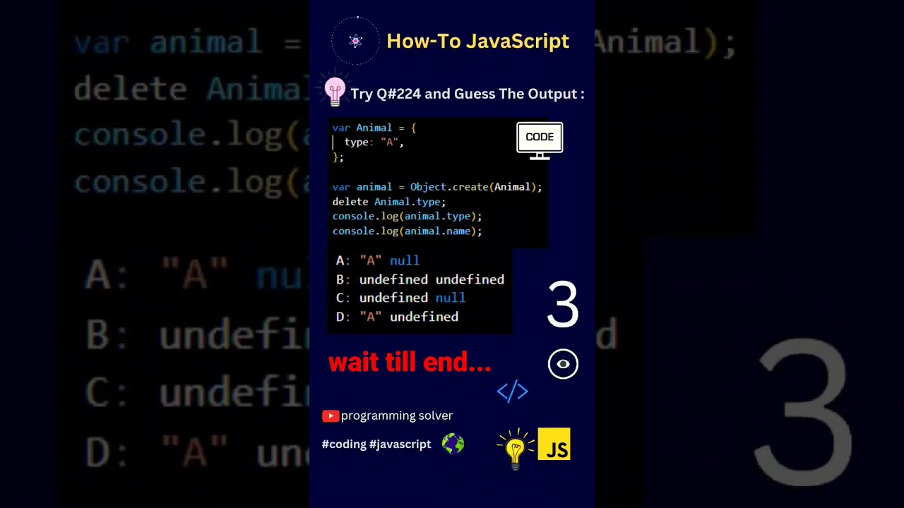 How To Code JavaScript Q#224, Try Solve & Guess The Output #shorts #coding #programming #javascript