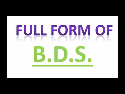 B.D.S. ,full form of BDS