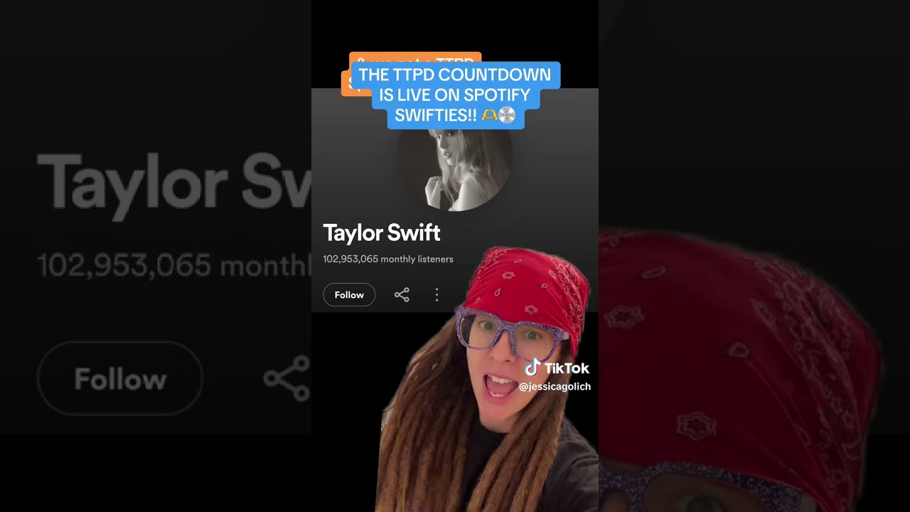 THE TORTURED POETS COUNTDOWN IS ON SPOTIFY #taylorswift #tiktokshorts #THETORTUREDPOETS #ttpd
