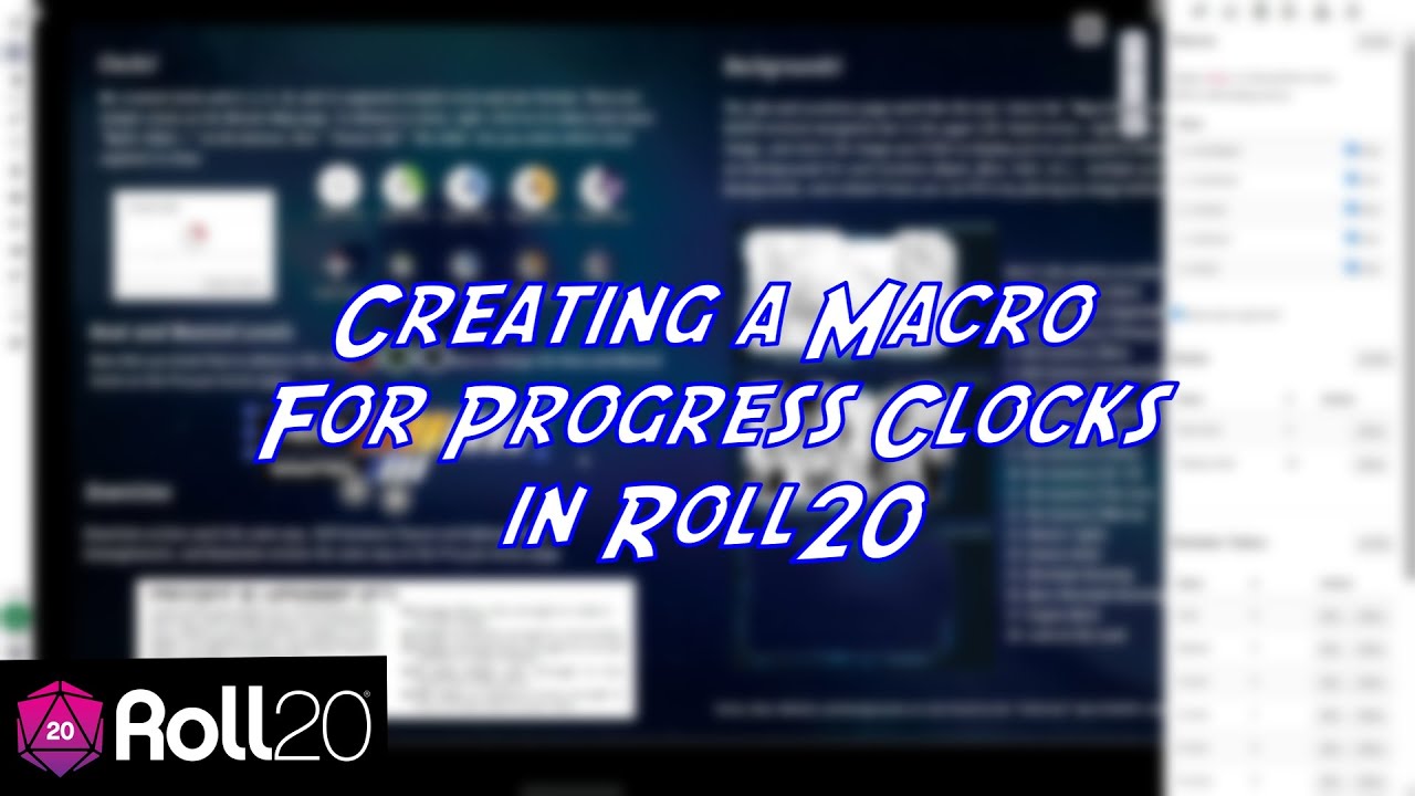 Creating a Progress Clock Macro in Roll20