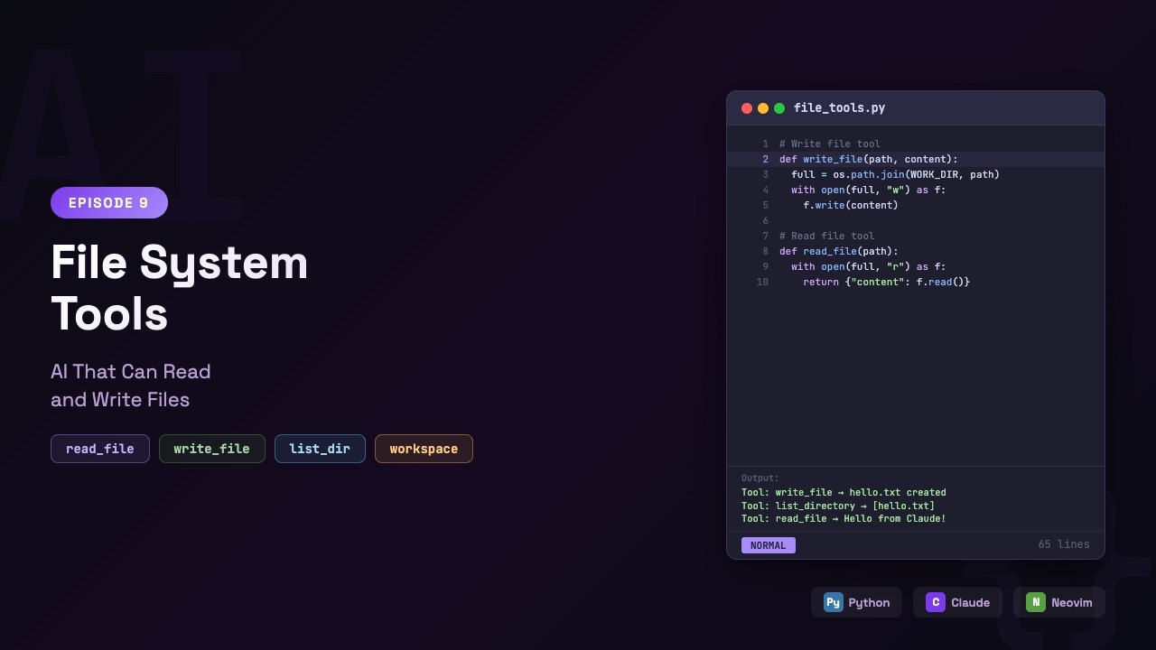 Build AI Apps with Python: File System Tools — AI That Reads and Writes Files | Episode 9
