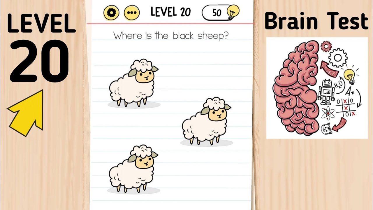 Brain Test Level 20 Where Is The Black Sheep?
