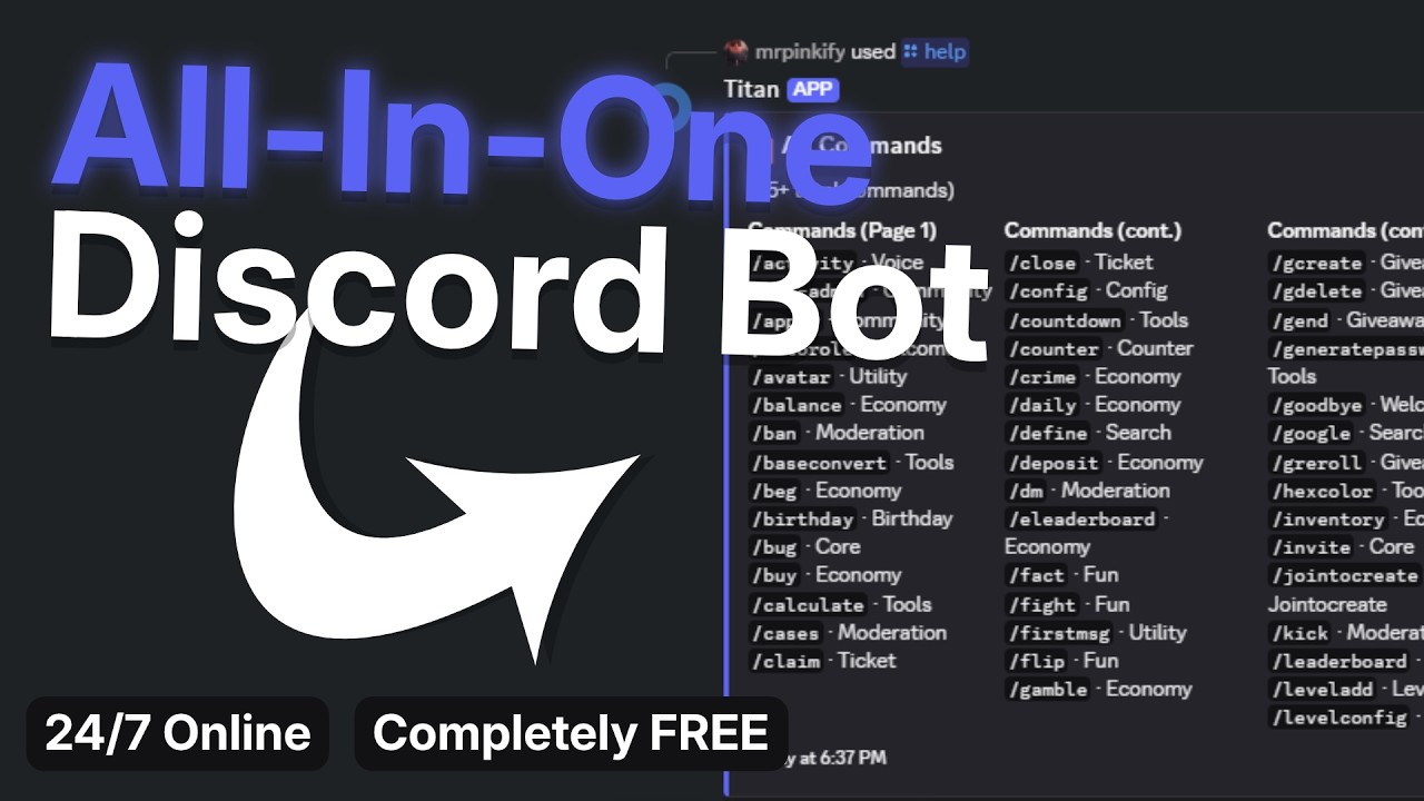 How to Create a 24/7 Discord Bot with 150+ Commands - No Coding (2026)