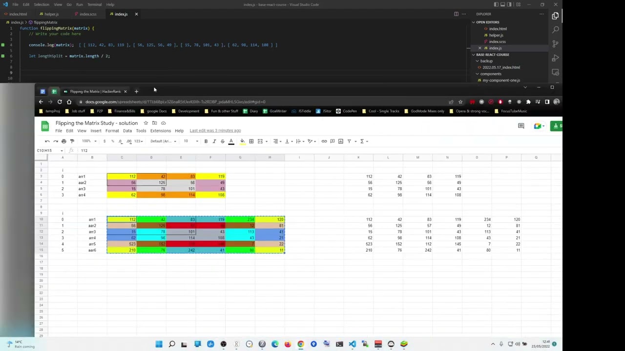 HackerRank, Flipping the Matrix, JavaScript, JS, HackerRank JS, Flipping the Matrix JavaScript