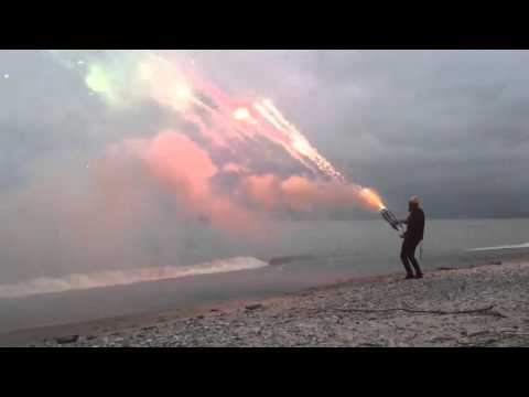 Pyro Geniuses Make a Roman Candle Minigun
