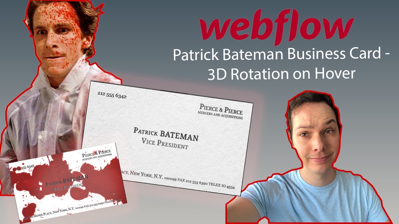 Webflow 3D Rotation on Hover | American Psycho Business Card