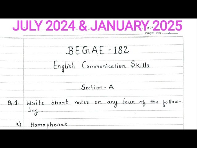 Complete Guide to BEGAE 182 Handwritten Assignments for 2024-2025 ...