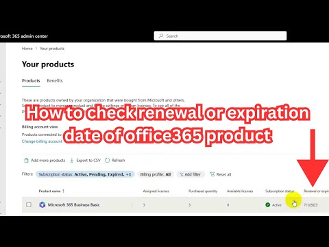 How to check expiration or renewal date of Office 365 product
