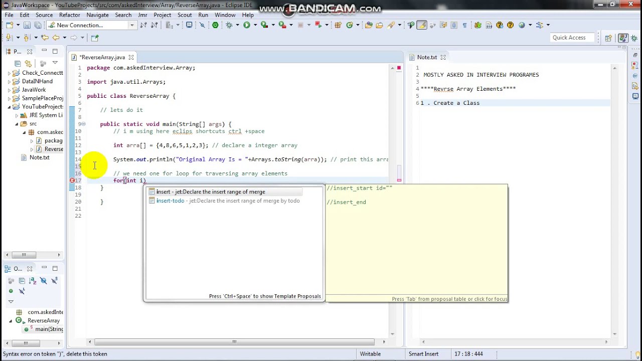 Reverse Array Elements in Java (Interview Based Array Programmes )